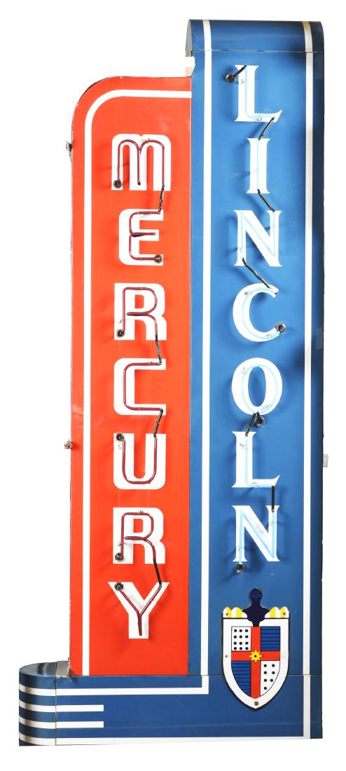 Outstanding Lincoln Mercury Porcelain Neon Sign with