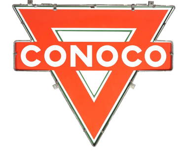 Outstanding Conoco Gasoline Porcelain Triangle Sign