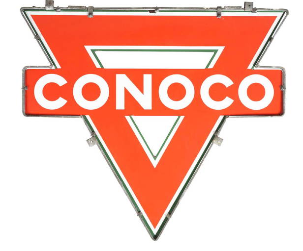 Outstanding Conoco Gasoline Porcelain Triangle Sign
