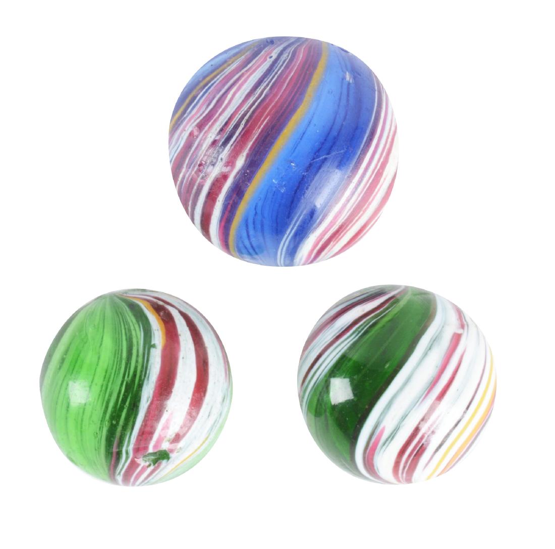 Lot Of 3: Submarine Indian Marbles.