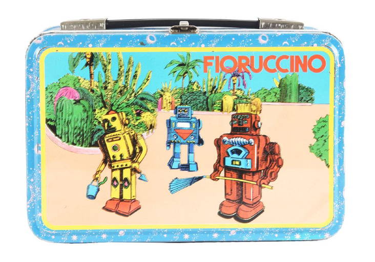 Scarce & Unusual Tin Litho Robot Themed Lunch Box