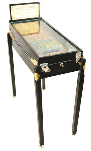 25¢ Rock Ola World's Fair Jig Saw Pinball Machine.