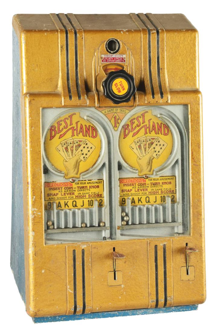 1¢ Daval Mfg. Co. Best Hand Arcade Game.