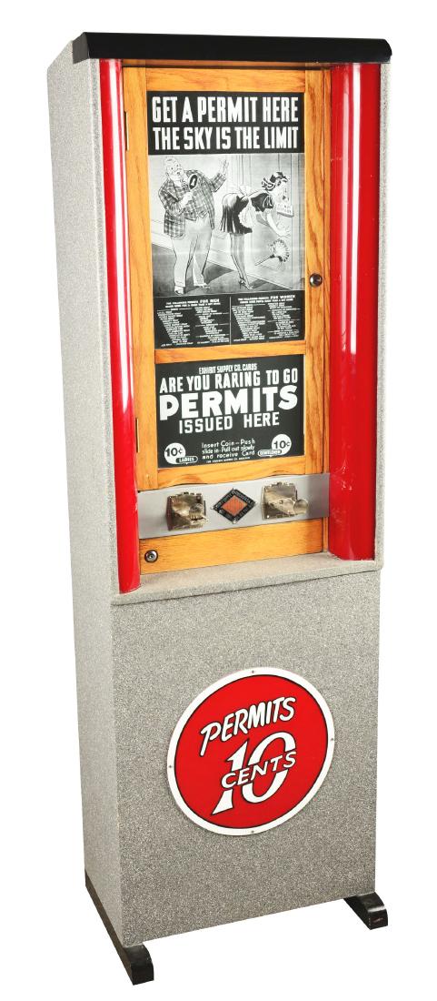 10¢ Exhibit Supply Co. Novelty Permit Vending Machine.