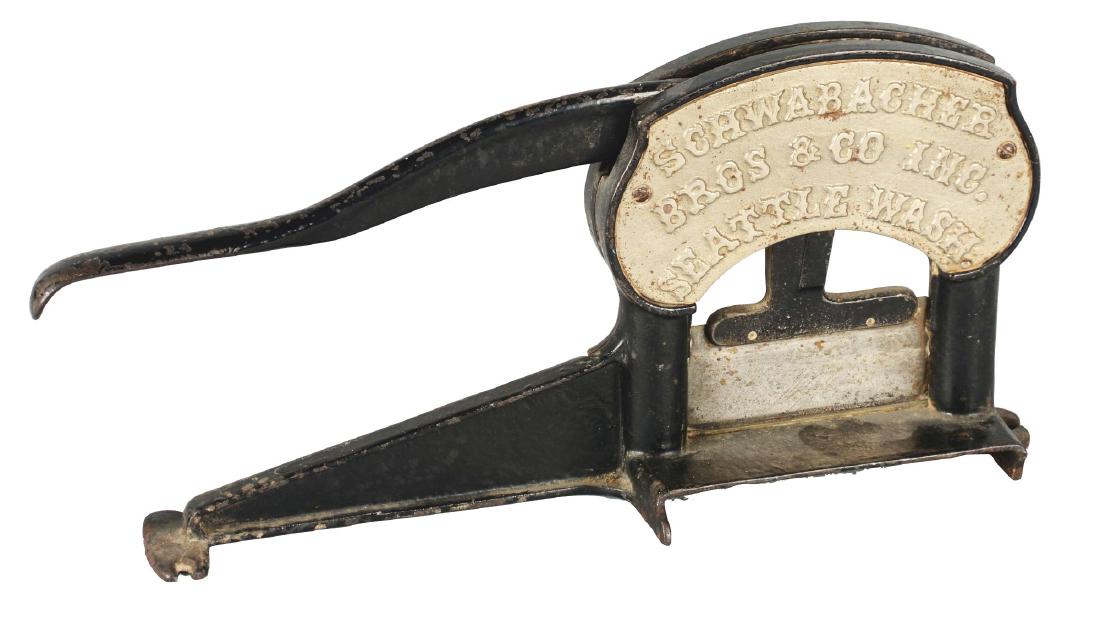 Early Cast Iron Tobacco Plug Cutter.