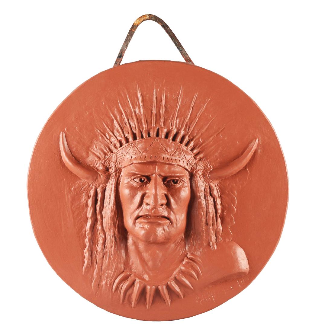 A.D.M. Cooper Native American Plaster Sculpture.