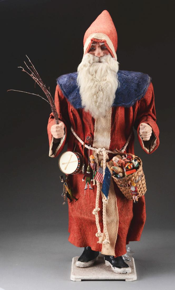 Large German Clockwork Nodder Santa.