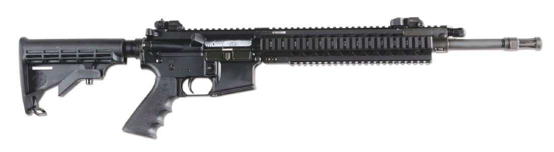 (m) Boxed And Cased Ruger Sr 556 Semi Automatic Rifle.