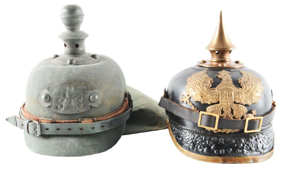 Lot of 2: Imperial German Pickelhaubes.