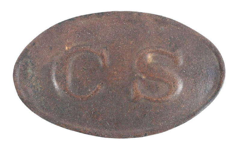 Confederate Oval "egg Shaped" Cs Buckle.