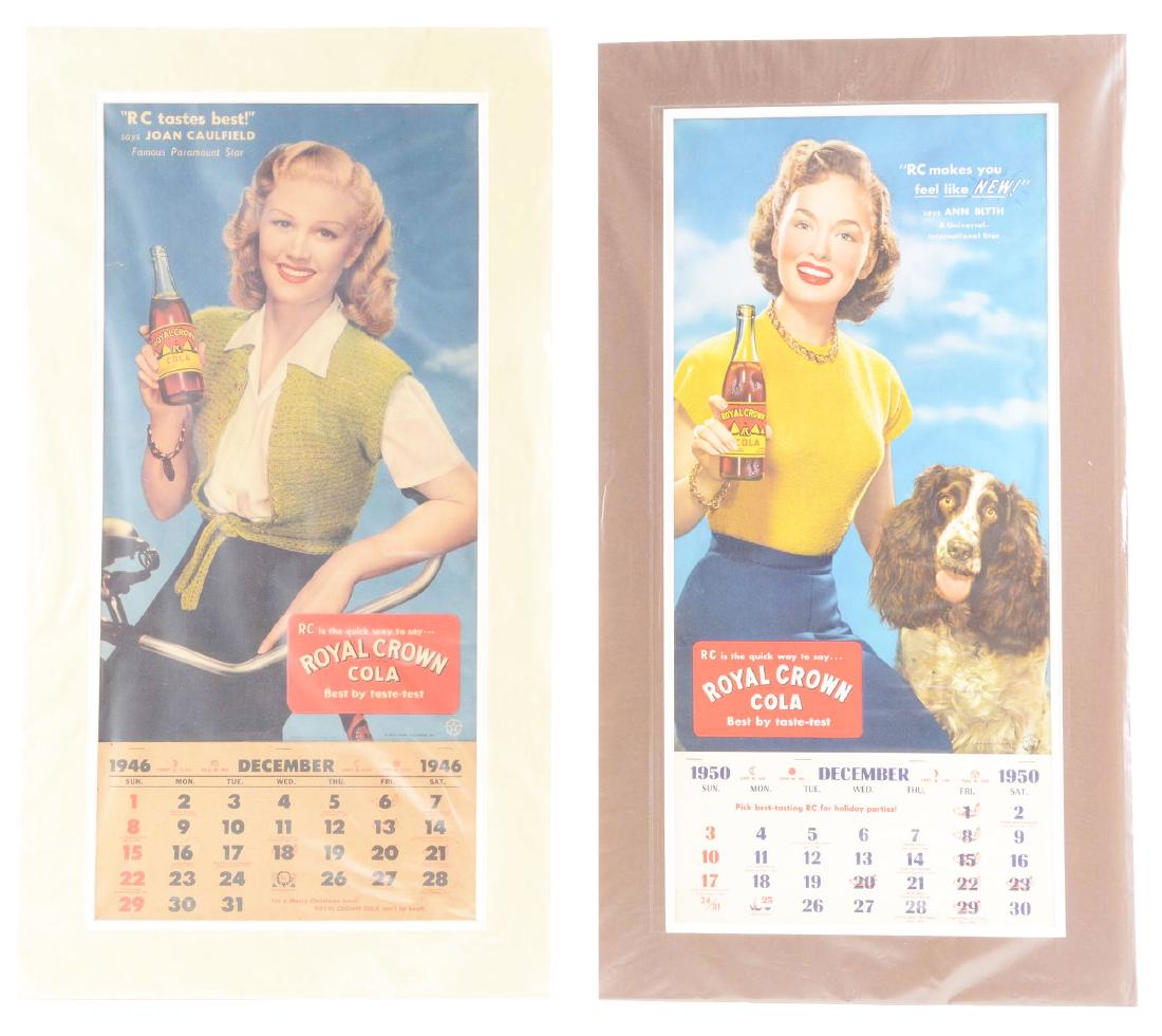 Lot Of 2: 1946 & 1950 Royal Crown Calendars.