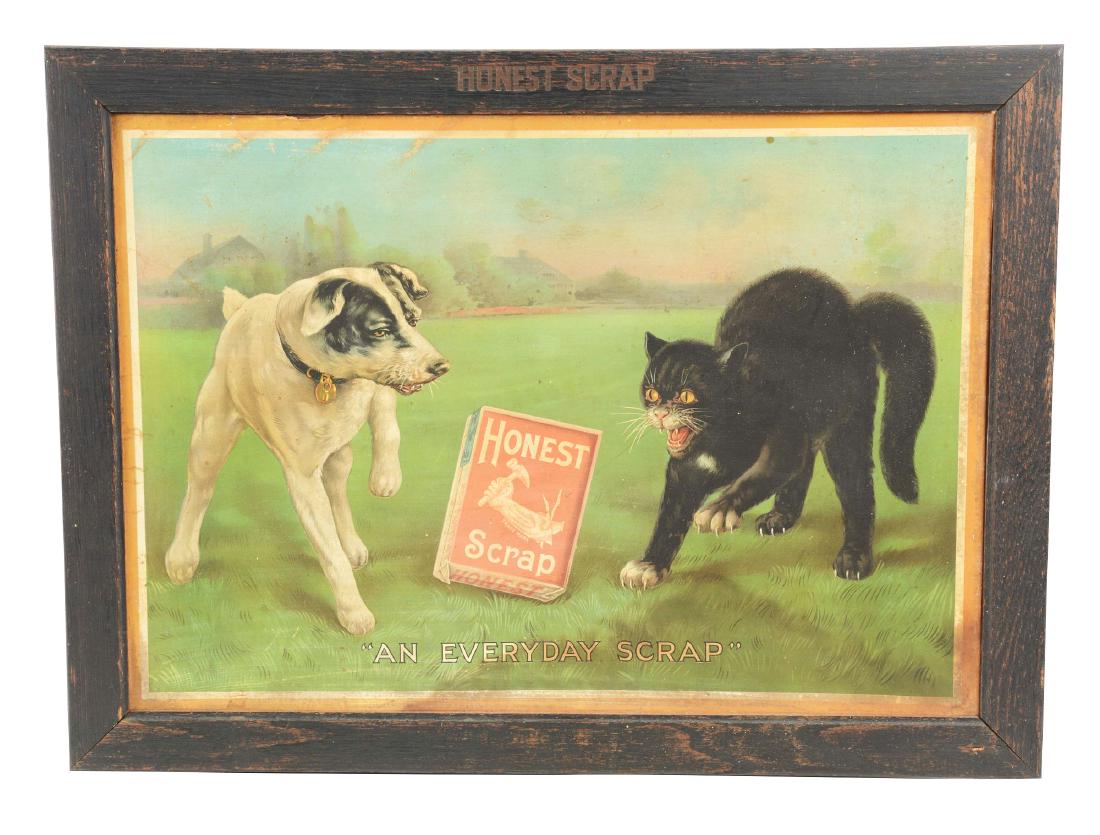 Honest Scrap Tobacco Cardboard Advertising Sign.