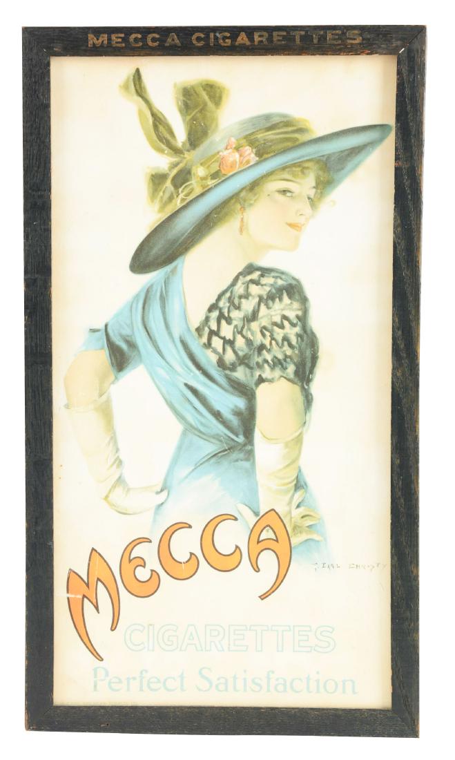 Mecca Cigarettes Cardboard Advertising Sign.