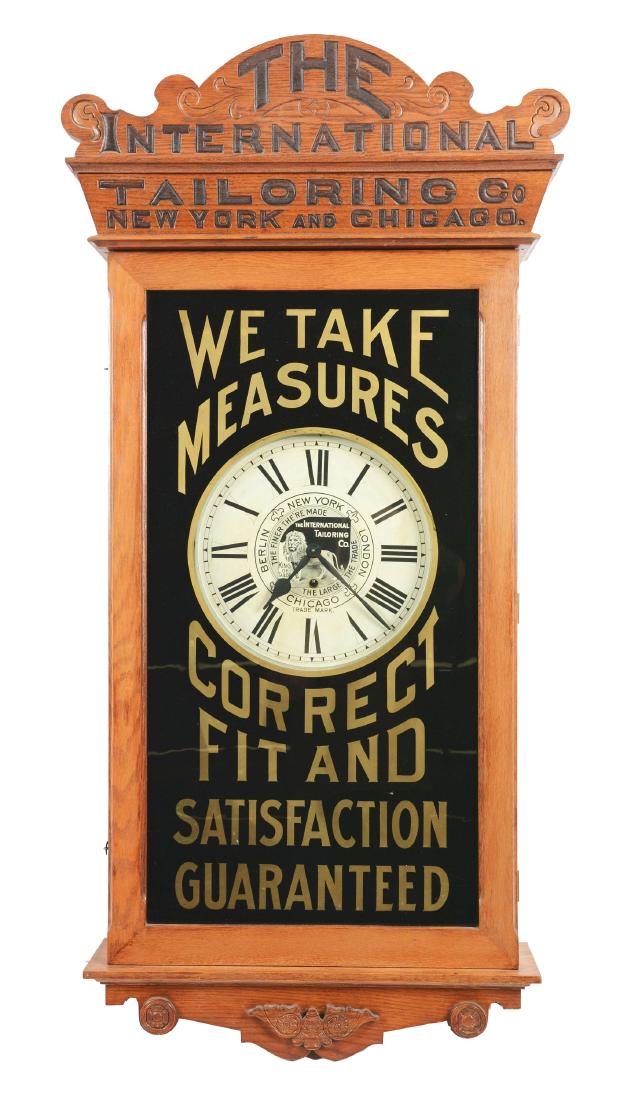 The International Tailoring Co. Advertising Clock.