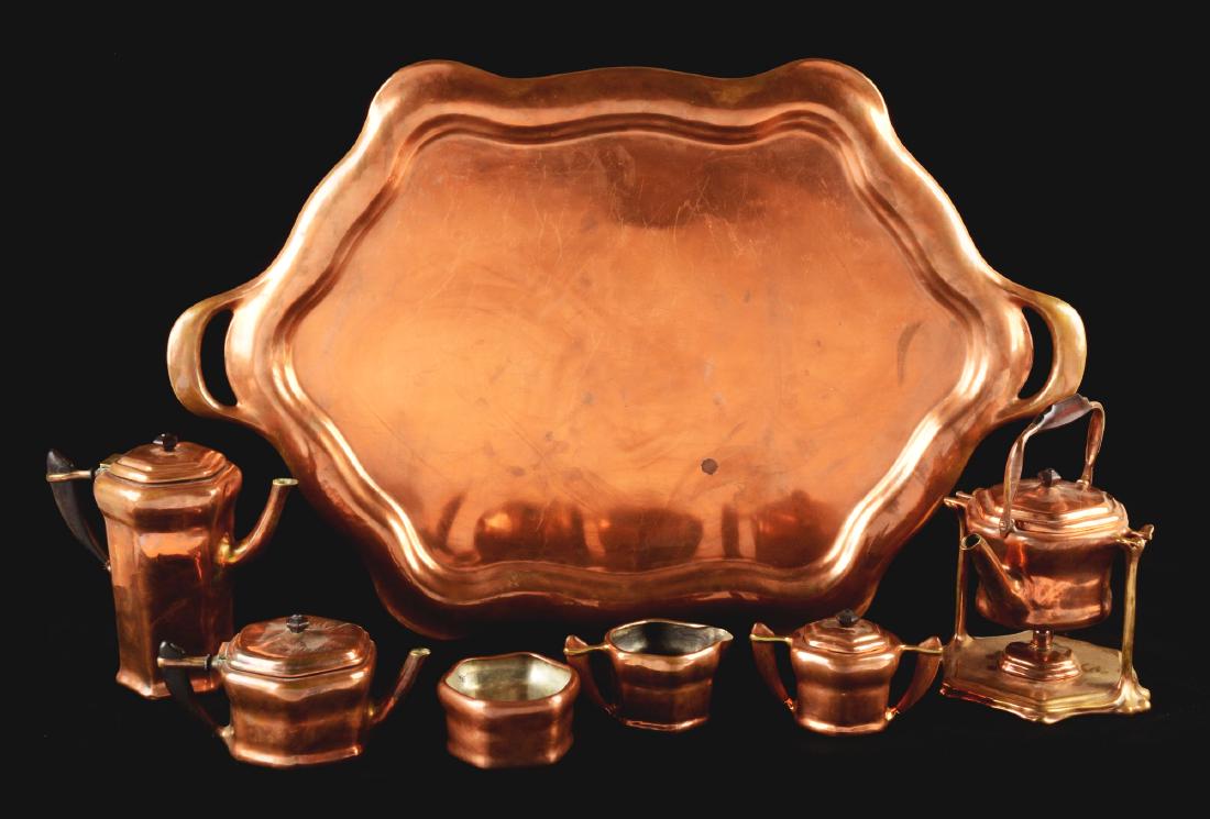 Tiffany Studios Copper Tea Service.