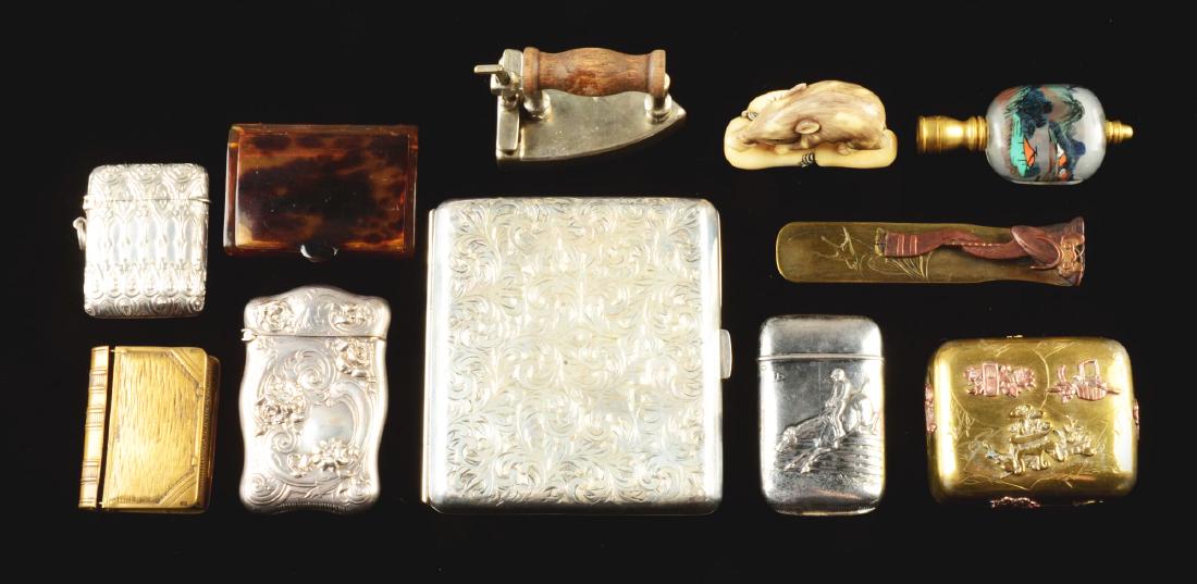 Lot Of 11: Match Safes & Japanese Items.