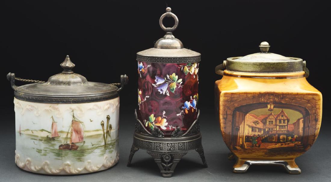 Lot Of 3: Covered Jars.