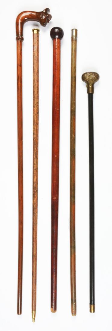 Lot Of 5: Antique Walking Stick Gadget Canes.