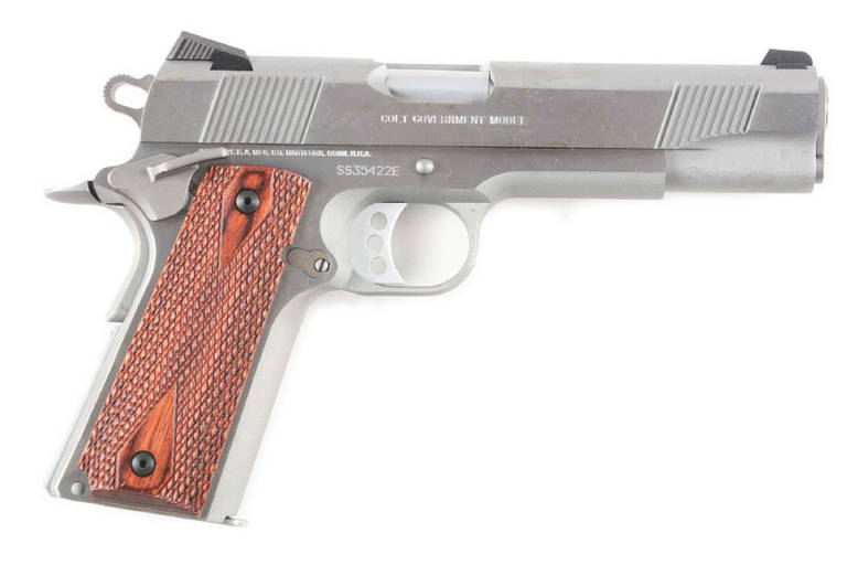 (m) Cased Stainless Steel Colt 1911 Government Model