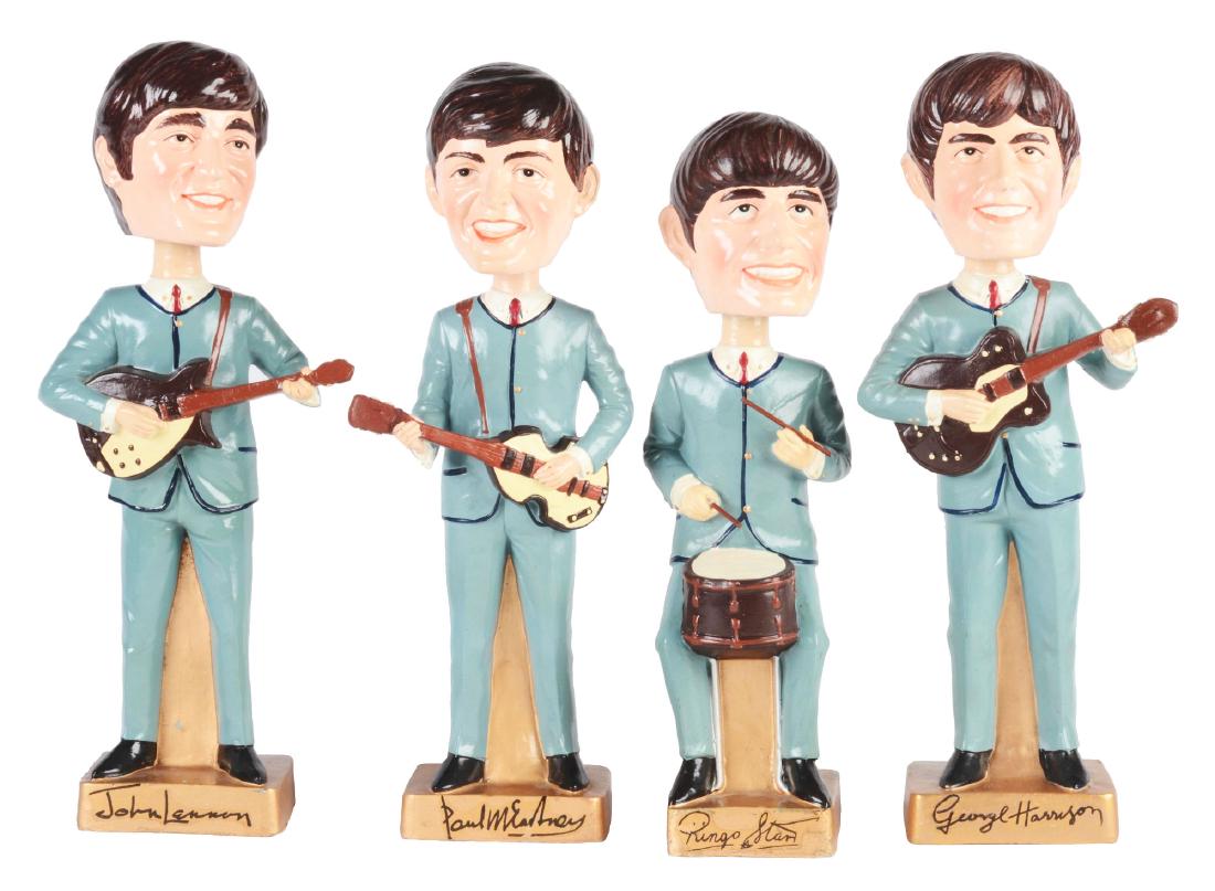 Ultra Rare Set of Large Beatles Mascot Bobbin Head