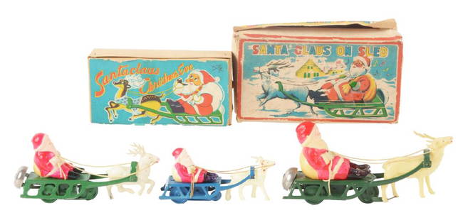 Lot Of 7: Celluloid Santas.