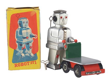 Tin Litho & Painted Wind Up Winky Robot.