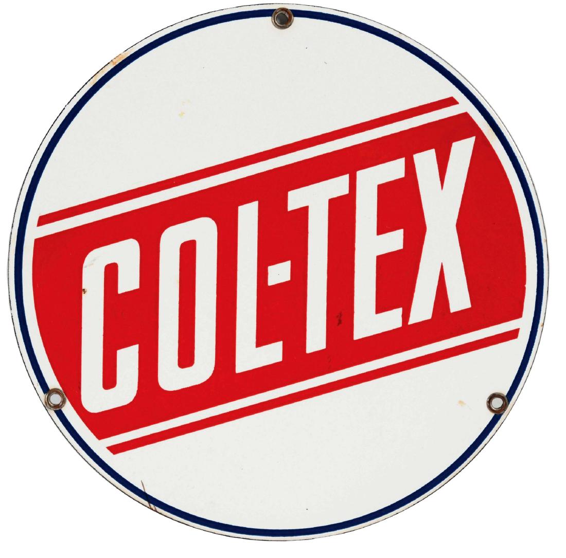Col-Tex Gasoline Porcelain Pump Sign. - Apr 03, 2019 | Dan Morphy ...