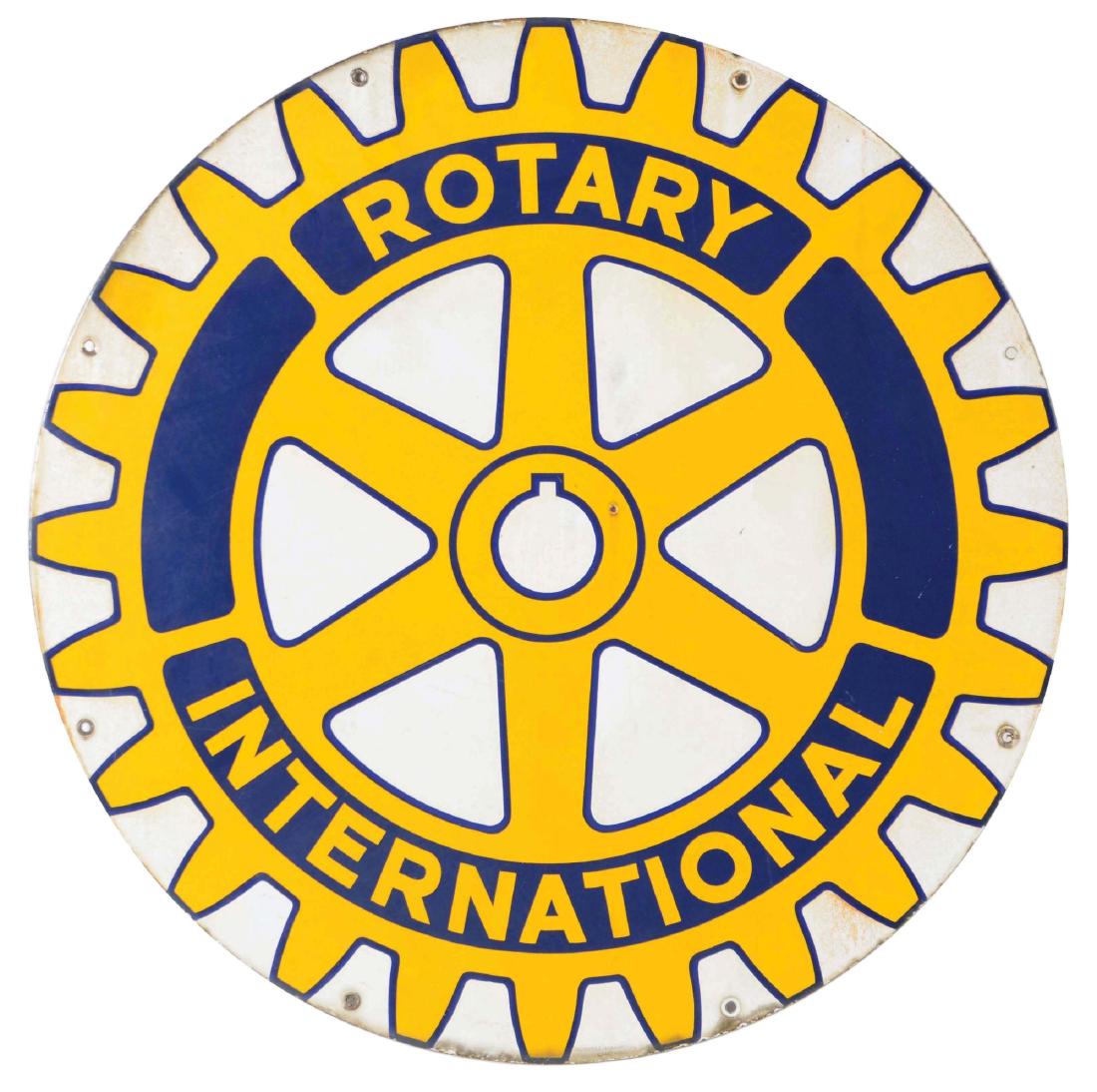 Rotary International Porcelain Sign.