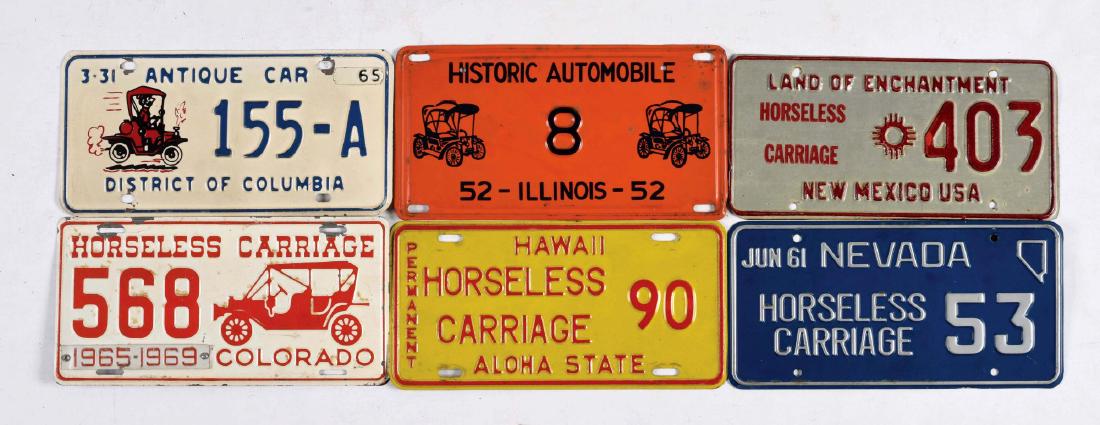 Lot Of 12: Antique Car License Plates.