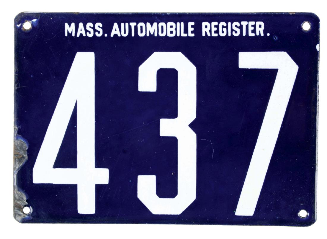 Massachusetts 1903 No. 437 License Plate.