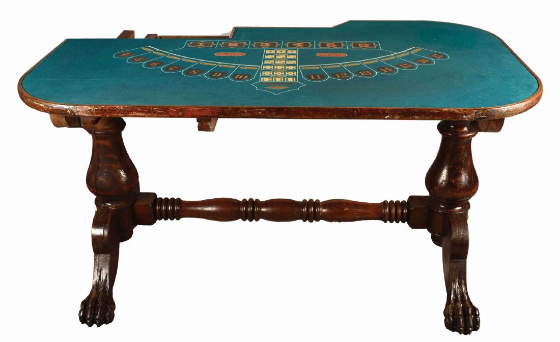 **Antique Arthur Popper Grand Hazard Gambling Table.