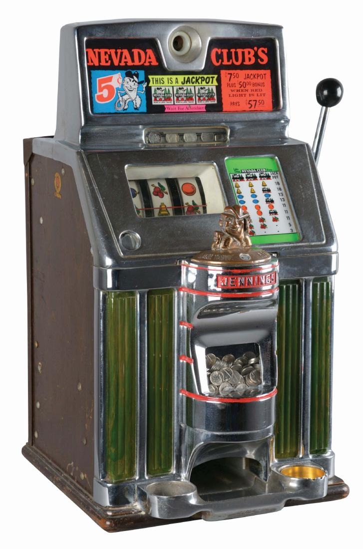 **5¢ O.D. Jennings Nevada Club Slot Machine.
