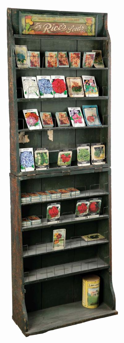 Rice's Seeds Display Cabinet.