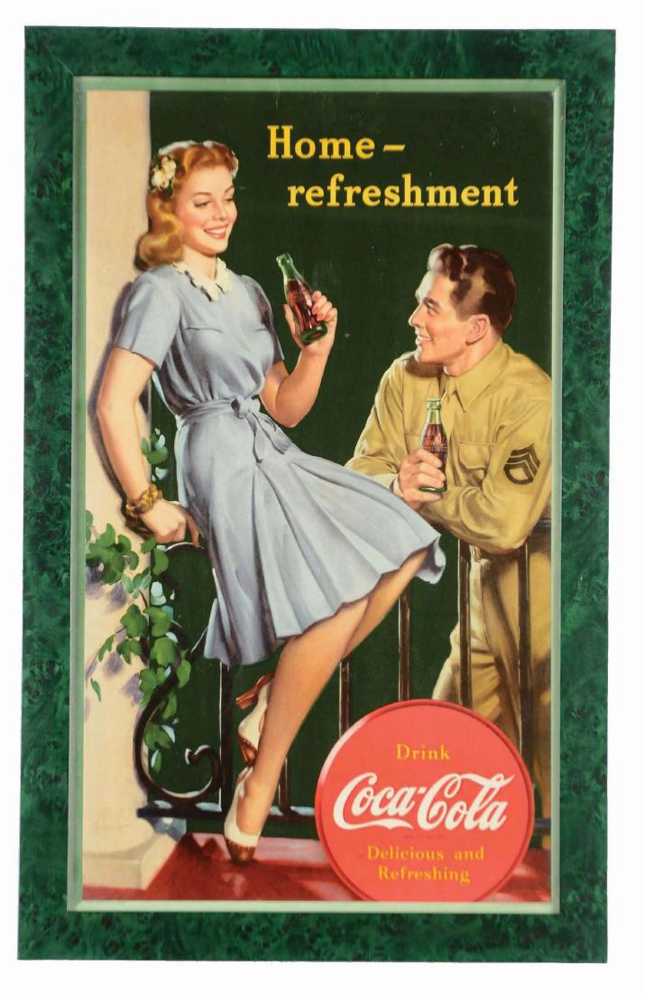 1944 Coca-Cola Cardboard Advertising Sign.