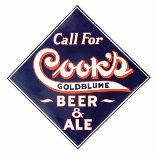 Cook's Beer And Ale Embossed Tin Sign.
