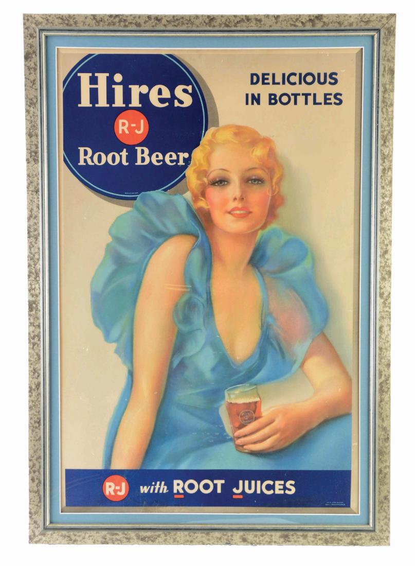 1930's Large Hires Root Beer Cardboard Poster.