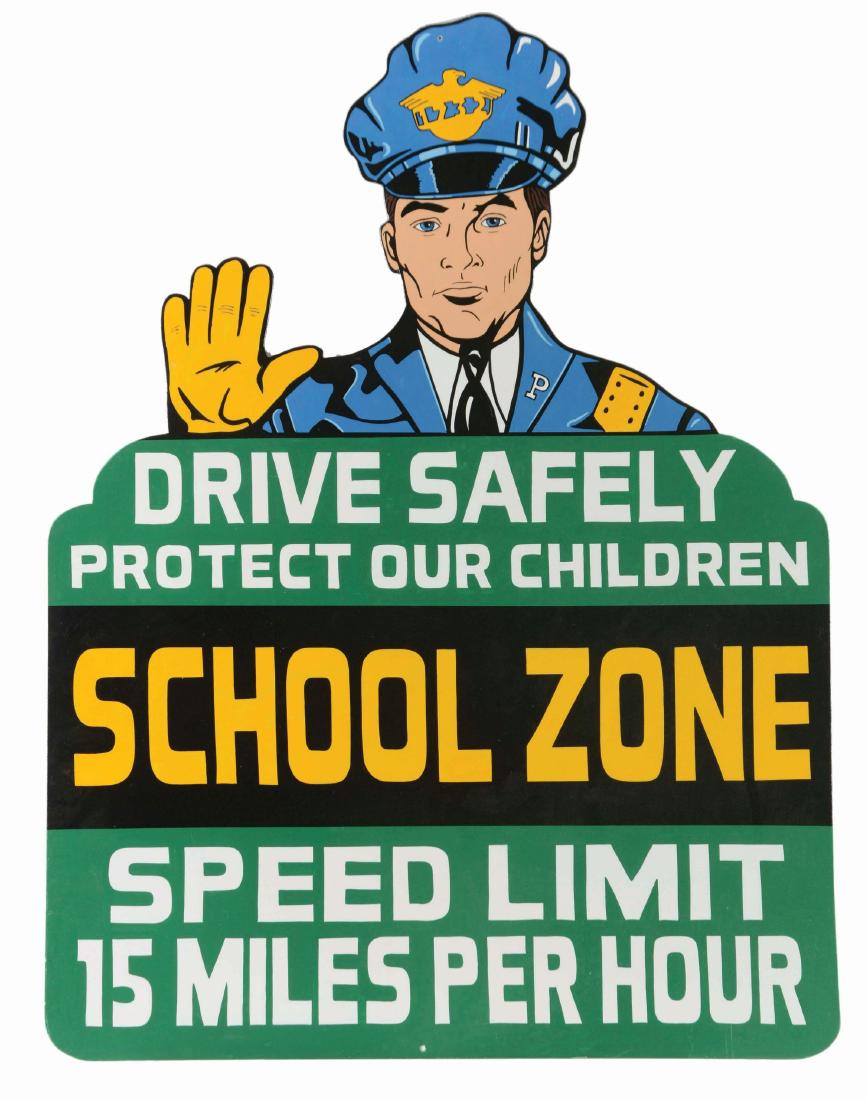 Drive Safely School Zone Wooden Sign.