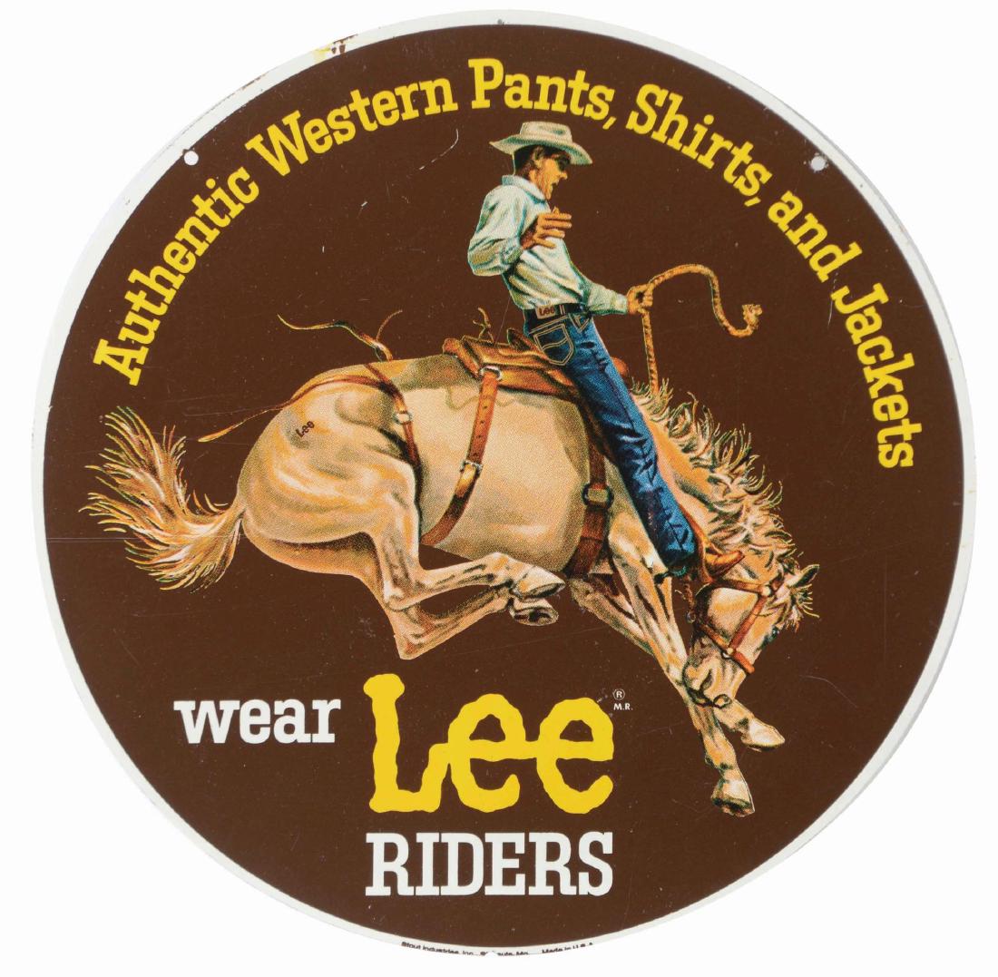 Lee Riders Double Sided Tin Advertising Sign.
