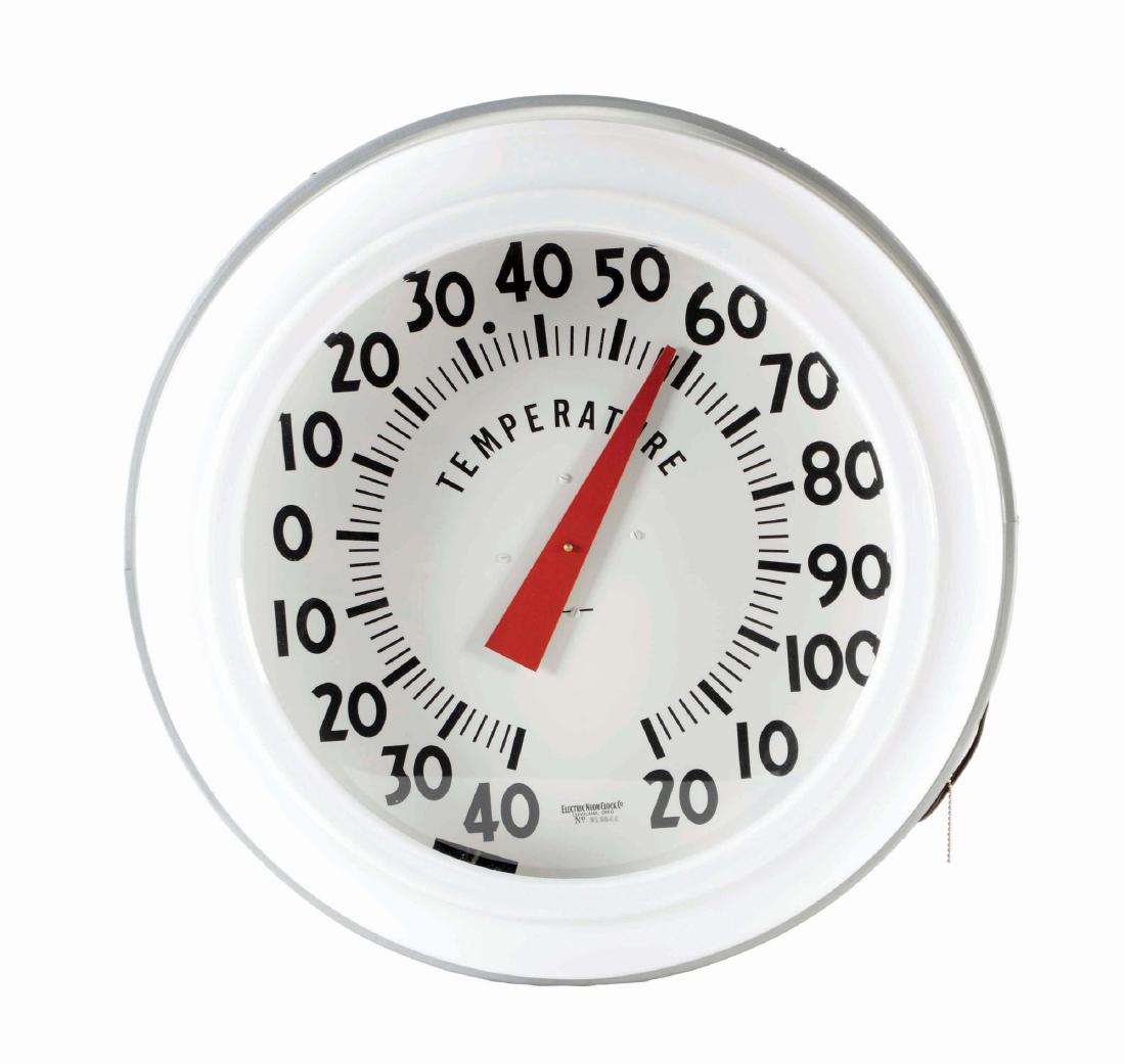 Electric Neon Clock Co. Thermometer.