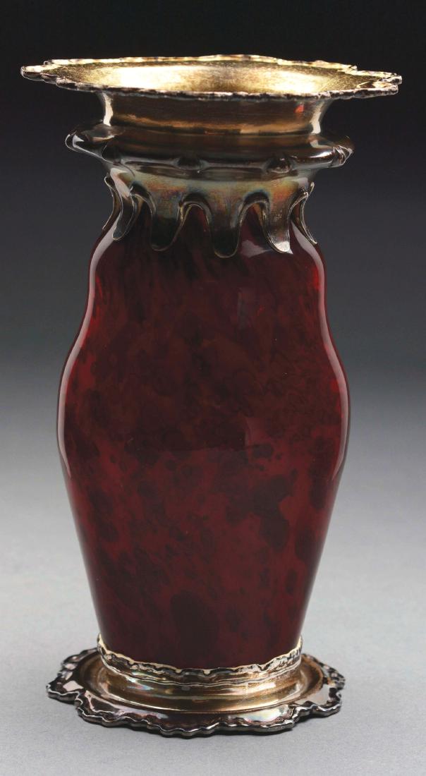 Tiffany Red Favrile Vase with Silver Mounts. - Jun 18, 2019 | Dan ...