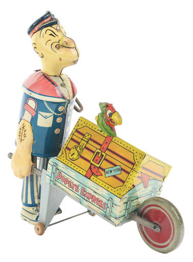Marx Tin Litho Wind Up Popeye Express Toy.