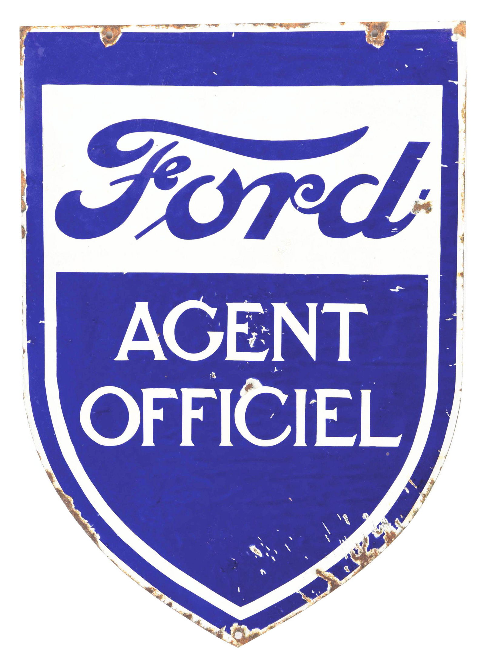 Ford Motor Cars Official Agent Die Cut Porcelain Sign. - Oct 05, 2019 ...