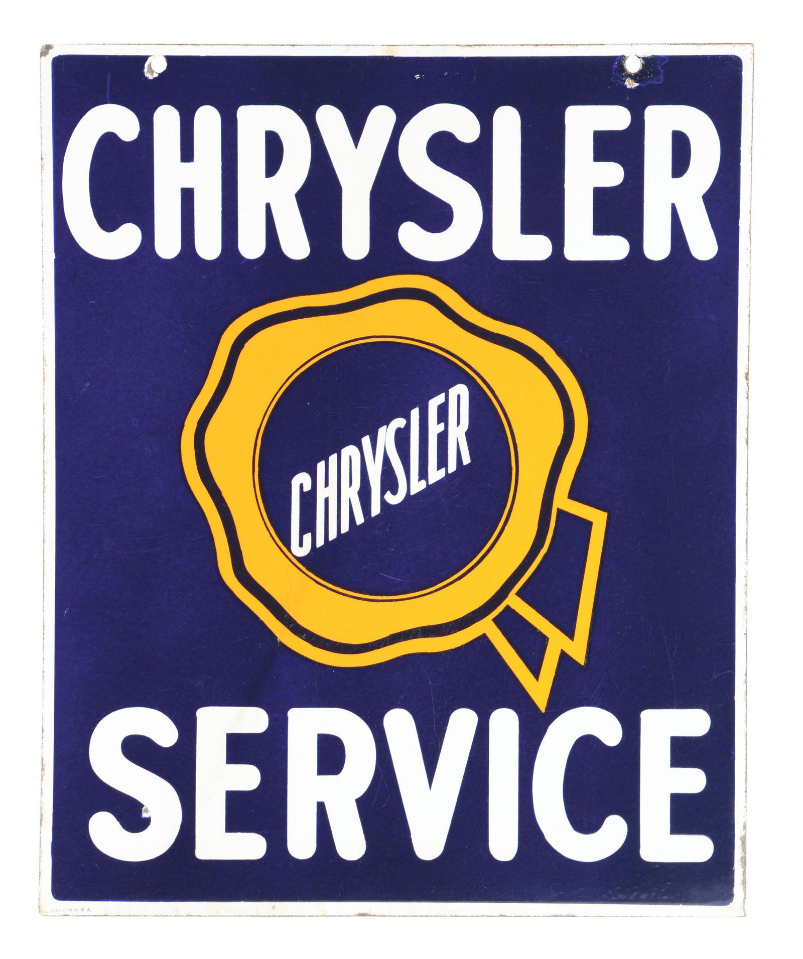 Chrysler Motor Cars Service Porcelain Sign W/ Ribbon - Oct 06, 2019 ...