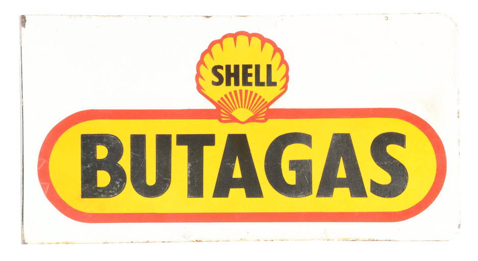 Shell Butagas Porcelain Flange Sign W/ Shell Graphic. - Oct 07, 2019 ...