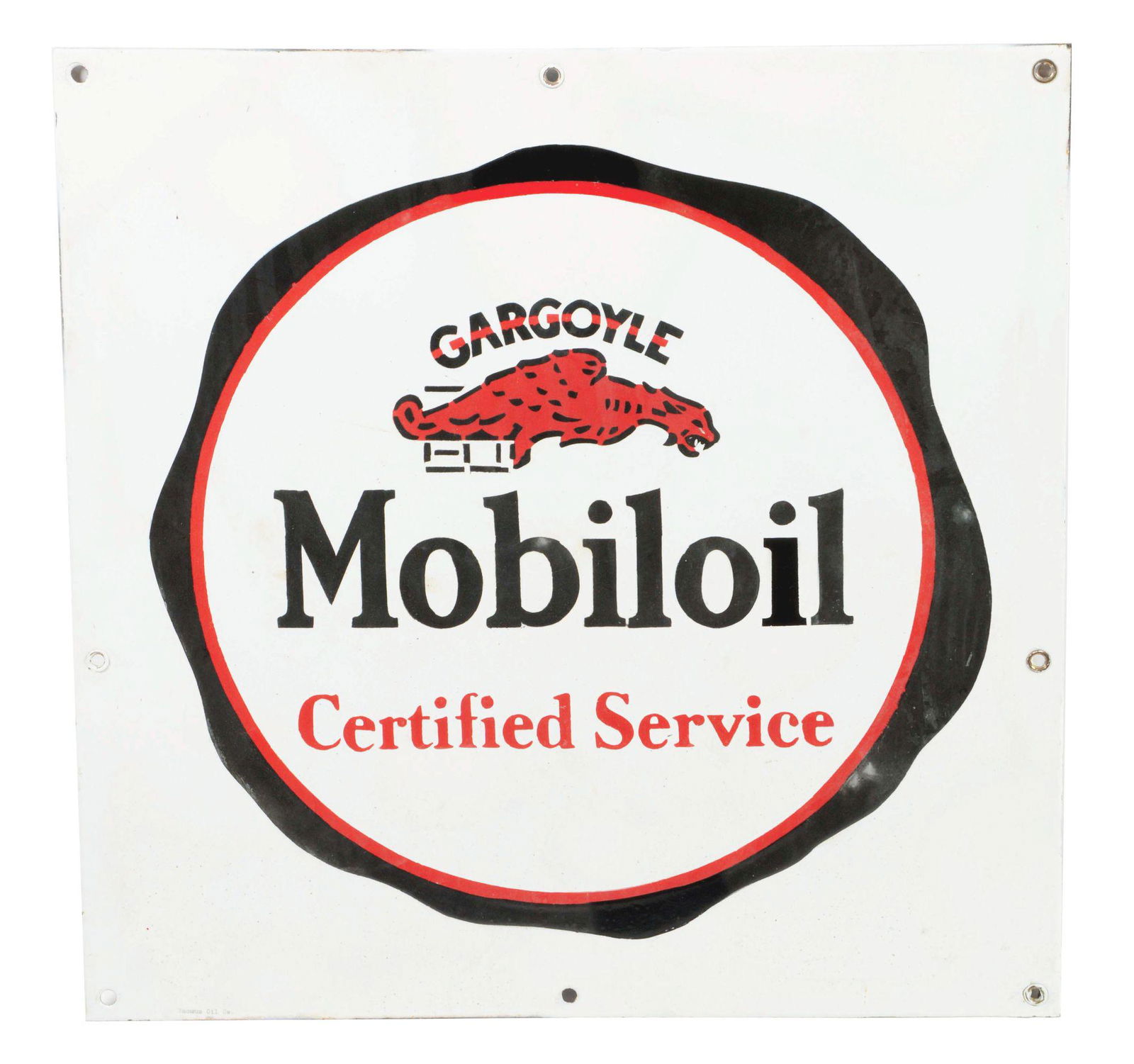 Mobil Gargoyle Motor Oil Certified Service Porcelain