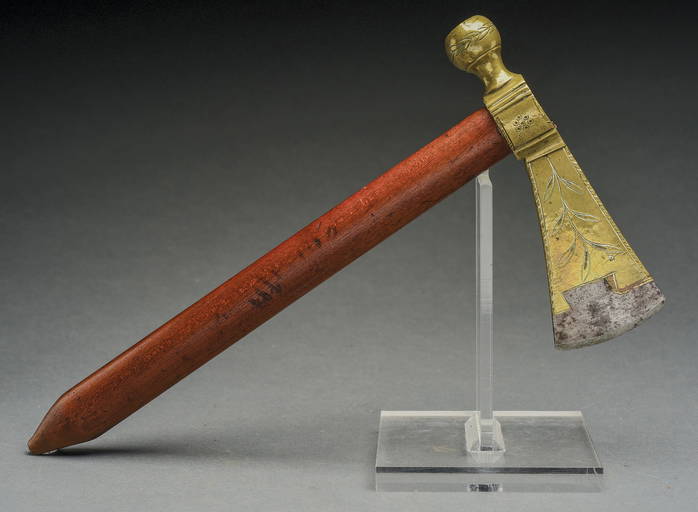Brass Pipe Tomahawk With Maple Haft.
