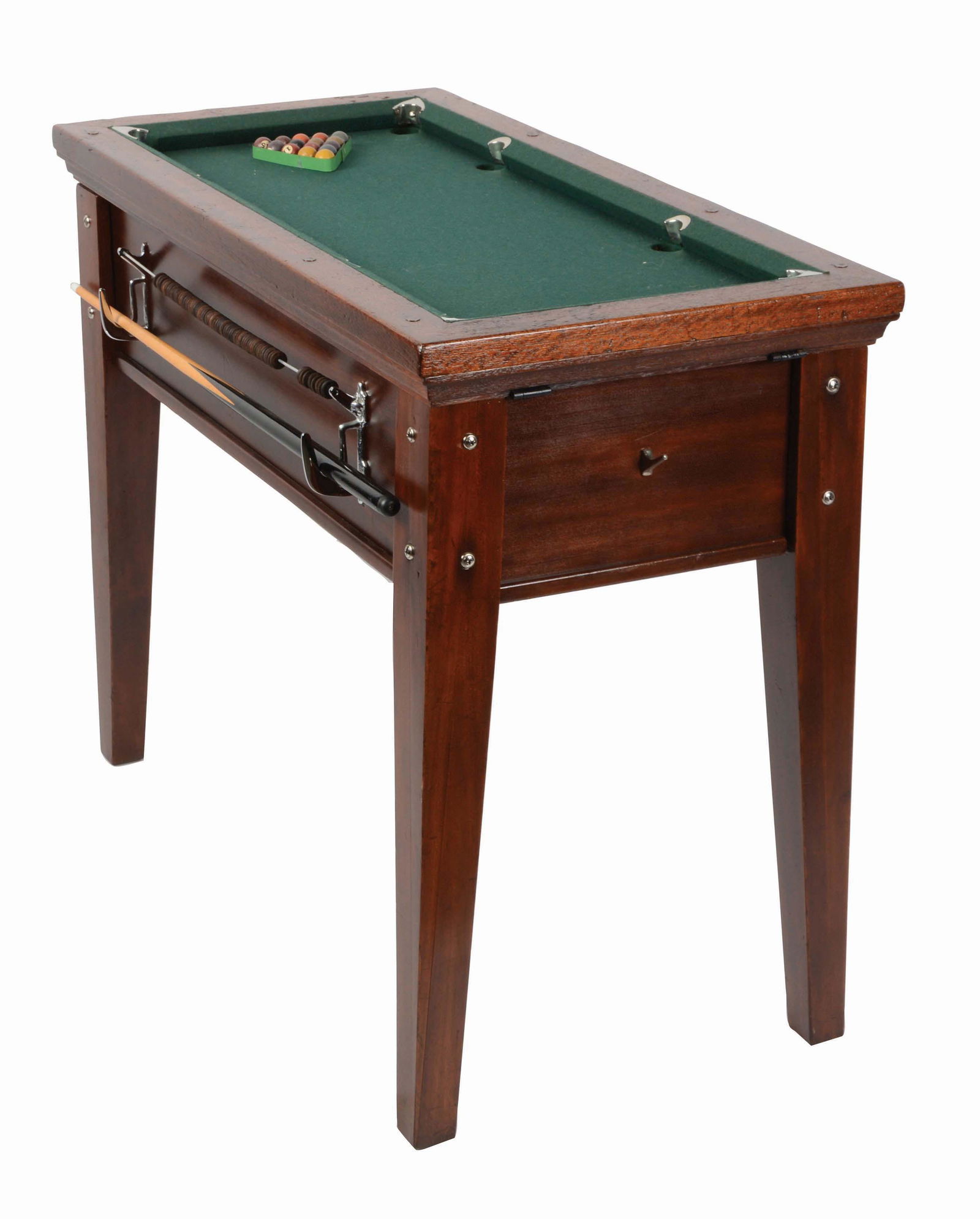 Miniature Coin Operated Pool Table With Cover And