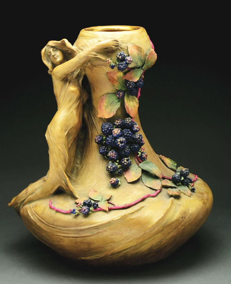 MONUMENTAL AMPHORA POTTERY VASE WITH NYMPH & BERRIES. - Dec 12, 2019 ...