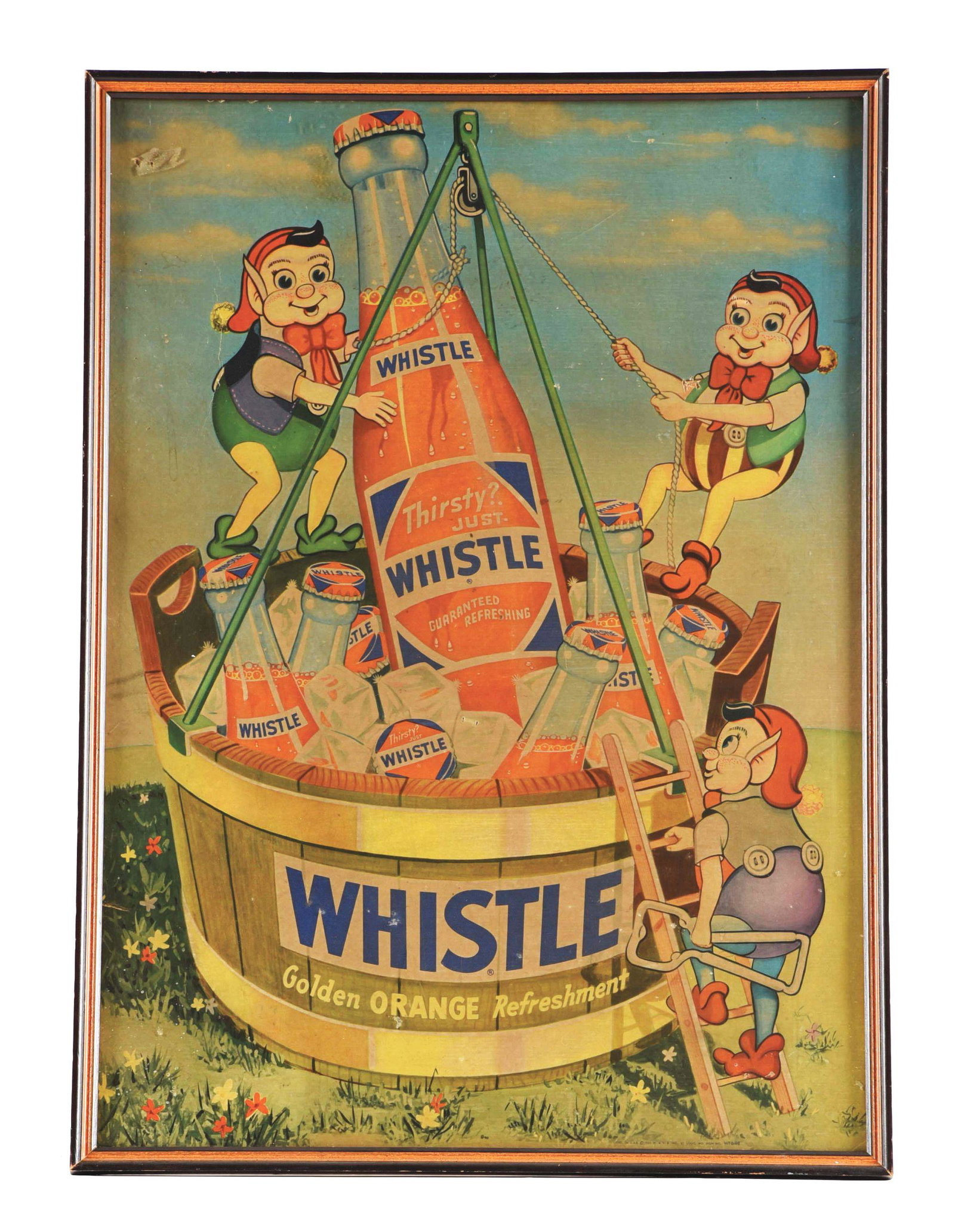 For Auction: LARGE WHISTLE SODA CARDBOARD ADVERTISING SIGN. (#2235) on ...