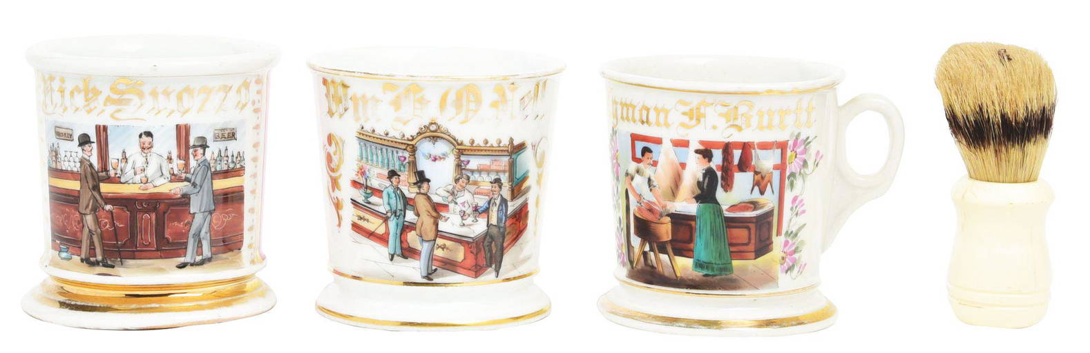 Lot Of 3: Occupational Shaving Mugs.